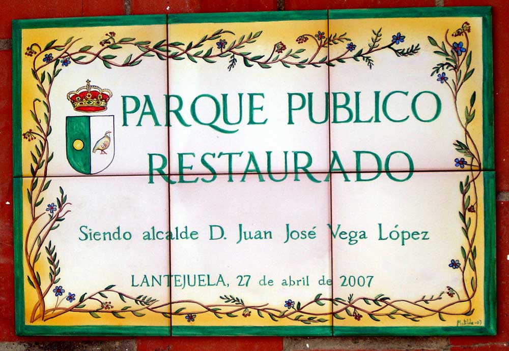 Rótulo “Parque Antonio Martín Delgado”. Rótulos cerámica | Cerámica ...